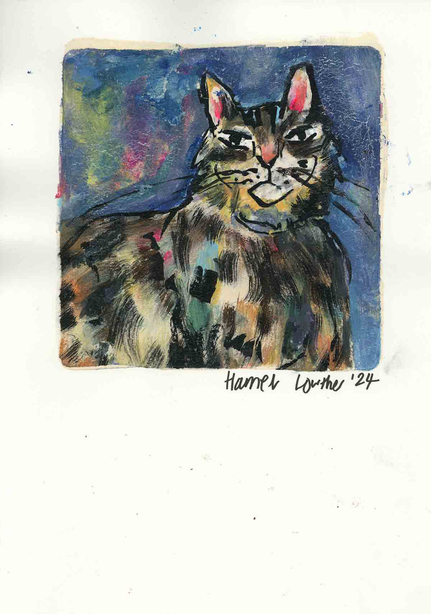 Limited Edition Proud looking fat tabby cat A4 size – MadeByHarriet