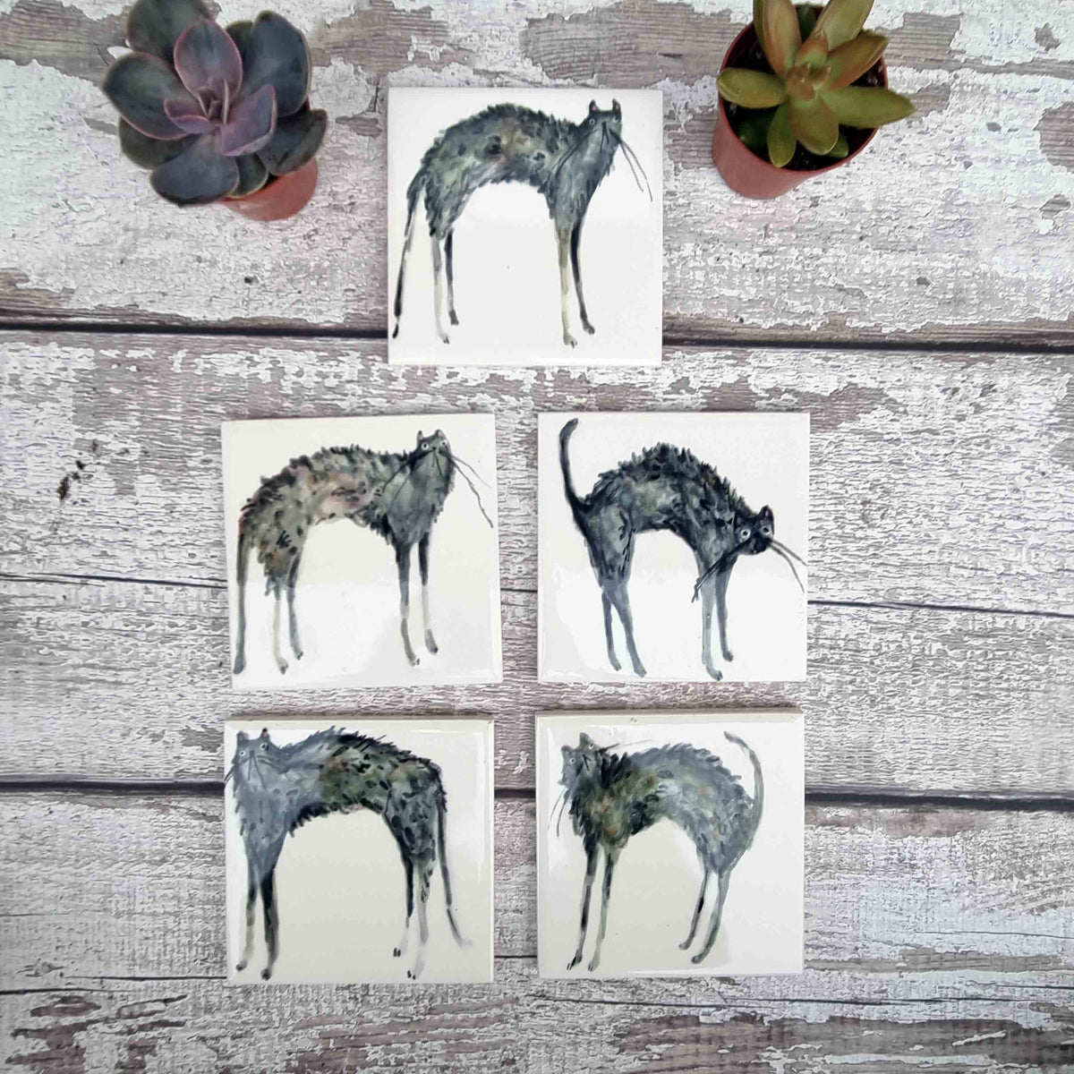 Arching Cat Ceramic Tile / Coaster – MadeByHarriet